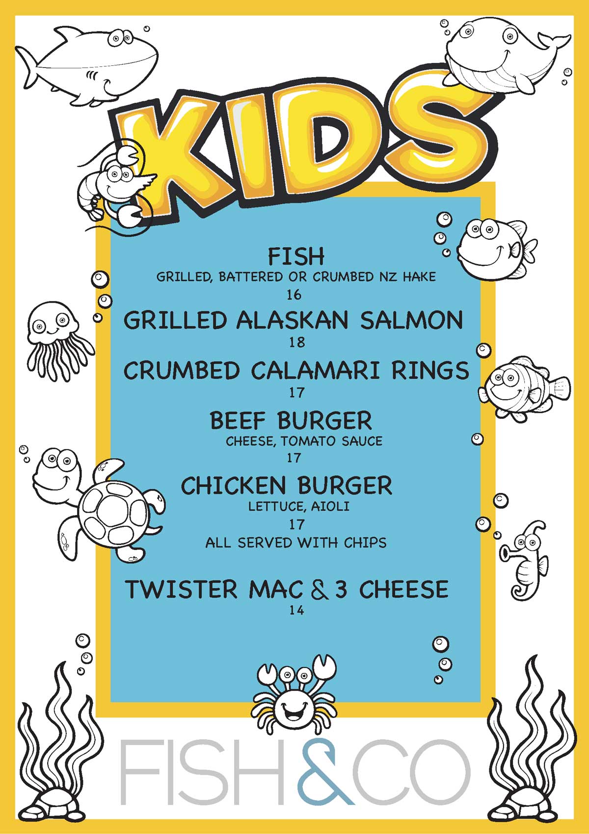 Restaurant Menu | Fish & Co