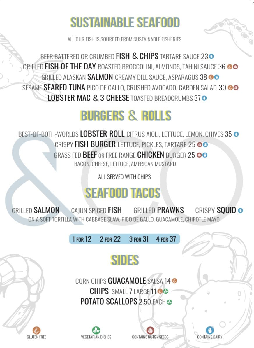 Restaurant Menu | Fish & Co